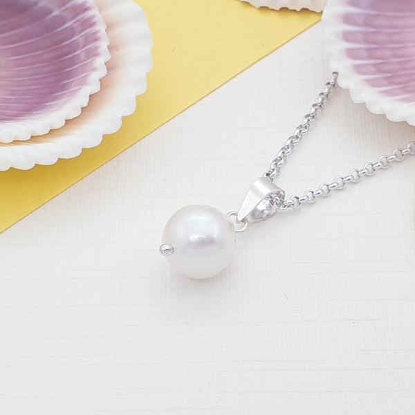 Pearl Sterling Silver Simple Pendant – Silver Scene